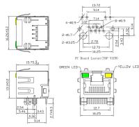 China 2-406549-4 RJ45 Modular Jack 8Pin 8C Shield with LED R/A With LED LPJE101AHNL for sale