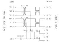 China RM3-148A8M1F Magjack RJ45 Built-in 100M Layer Switch Magnetic LPJ17206AGNL for sale