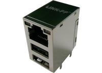 China JFM24U1x-21U6 | LPJU5016B0NL RJ45 Modular Jack Over Stacked USB for sale