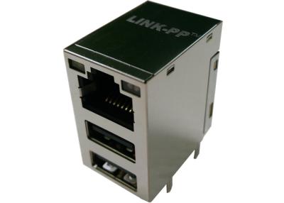 China JFM24U1x-21U6 | LPJU5016B0NL RJ45 Modular Jack Over Stacked USB for sale