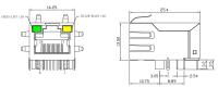 China Standard POE Magjack RJ45 Jack P62-PB1-3AG9 | LPJ1015-1AHNL for sale