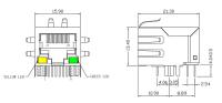 China Magnetic RJ45 LPJ0017GDNL Conn 100Base-T 8 Position Yellow-Green LED for sale