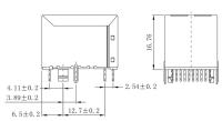 China HR871190A Vertical RJ45 Jack Gigabyte LPJD0835BDNL 1000Base-T Connector for sale