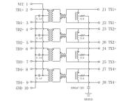 China 6605833-6 | LPJG16533A4NL PCB Modular Jack 10 pin Rj45 Shielded with Leds for sale