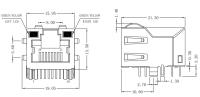 China 6605833-6 | LPJG16533A4NL PCB Modular Jack 10 pin Rj45 Shielded with Leds for sale