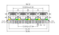 China 7499031120A Magnetic RJ45 Jack LPJ46401ADNL IEEE 802.3u 4x 10/100Base-TX for sale