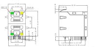 China 71F-1308GYD2NL | LPJ17225AHNL Stacked RJ45 2x1 Port 10/100Base-T for sale