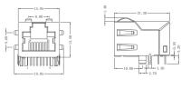 China 6605841-1 Magnetic RJ45 Jack LPJ16664CNL 10/100Base-T Connectivity for sale