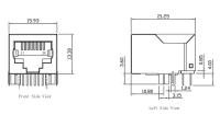 China KLU1S041A LF Magnetic RJ45 Jacks / LPJ0034DNL Shielded RJ45 Connector RoHS for sale