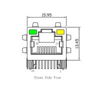 China LPJ16642AENL Rectifier Built-in POE RJ45 Magnetic Jack 350mA IEEE802.3AF for sale