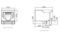 China HFJ11-RPE36E-S1RL Magnetic POE RJ45 Connector LPJ4164DNL Single Ethernet for sale