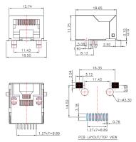 China 3004CC6605 Low-Profile RJ45 Jack LPJE8802CNL Surface Mounting SMD for sale