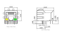 China MTJ-88TX1-FSP-PG-LG-M5 8 Position Built-in Magnetic RJ45 Jack 10/100M for sale