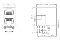 China E5908-0T0343-L Ethernet Socket 2x1 LPJE17208XNNL Stacked RJ45 Jack Female Connectivity for sale