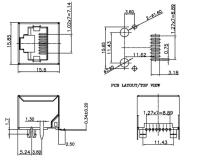 China SMT Vertical RJ45 Jack 8P8C LPJE660DNL for sale