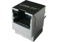 China POE Vertical RJ45 Jack LPJD5049BENL Top Entry Shield w/LED 10 Position 10/100M for sale