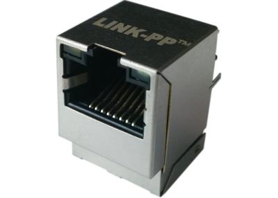 China POE Vertical RJ45 Jack LPJD5049BENL Top Entry Shield w/LED 10 Position 10/100M for sale