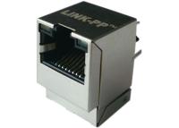China HFJV1-1G02-L17RL Gigabit Ethernet Single Vertical 1000Base-T Magnetic Jack for sale