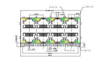 China 10118077-523B010LF | LPJE108XAGNL 8Port Rj45 Socket 1x8 Ethernet Connector for sale