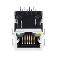 China LPJ0012AGNL 10/100Base-T RJ45 Single Port Jack With LED for sale