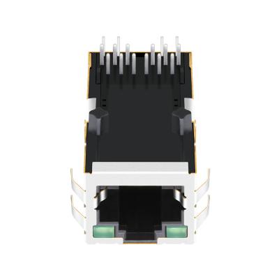 China 1840744-7 Magnetic Jack RJ45 1000BASE-T Tab Up G/G Leds for sale