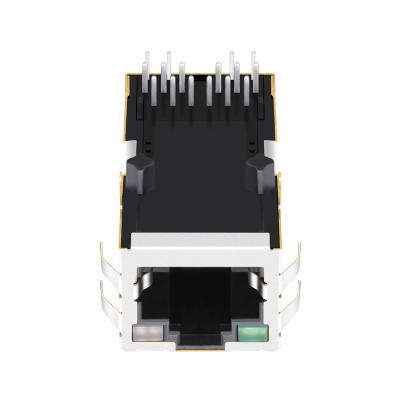 China 1-1840727-8 Gigabit Magnetic RJ45 Jack 1000BASE-T Tab Up G/GO Leds for sale
