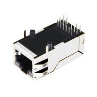 China 1840744-5 GIGABIT RJ45 Modular Jack 1000BASE-T 1X1 Tab Up GY/G LED for sale