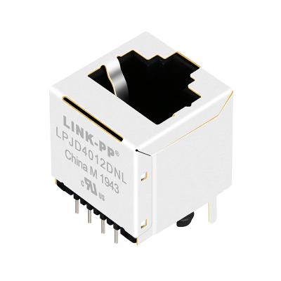 China JXD2-0Z14NL RJ45 Vertical Magnetics Jack Industrial Top Entry Single Port LPJD4012DNL for sale