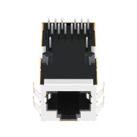 China 1840797-1 RJ45 Gigabit PoE Magnetics Jack 1000BASE-T Tab Up Without LED for sale