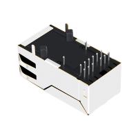 China 1840797-1 RJ45 Gigabit PoE Magnetics Jack 1000BASE-T Tab Up Without LED for sale