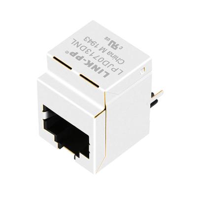 China HFJV1-1G01RL 1000 Base-T RJ45 Vertical Jack Without Leds LPJD0713DNL for sale