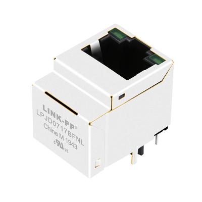 China HFJV1-1G06-L11RL Gigabit RJ45 Vertical MagJack 1000 Base-T Green/Green LED LPJD0717BFNL for sale