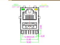 China 10/100M Base POE Female RJ45 PCB Connector with Single USB Power Jack for sale