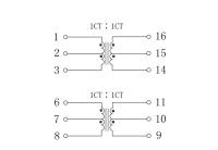 China XFRM SIN 100D 1:1 SMT  H1197NL Transformers Power over Ethernet Magnetic Modules for sale
