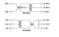 China H0055NL , H0055NLT 5-Core PC Card Device 10/100BASE-T Xfrmr Module,PoE Option for sale