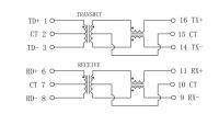 China H1260NL / H1260NLT LP1260NL 16pins 10/100 Transformer XFRMR MODULE 1PORT 1:1 for sale