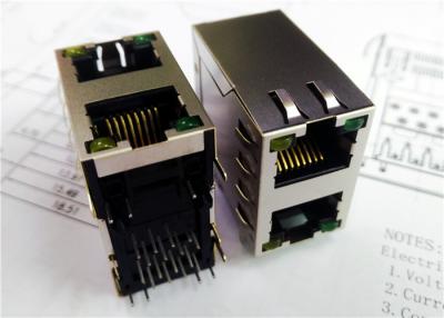 China 1-6368011-5 2X1 Stacked Rj45 Female Jack 8 POSITION Shielded 2-6368011-1 for sale