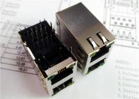 China 1-6368011-3 ,  1-6368011-4 2X1 Stacked Rj45 Female Jack 8 POSITION Shielded w/LED for sale