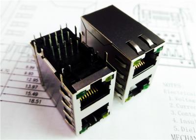 China 1-6368011-0 MagJack 2X1 Stacked connector Rj45 8 POSITION Shielded 1-6368011-1 for sale