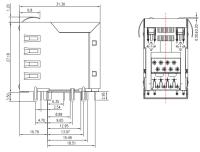 China 1-6368011-2 Modular Jack 2X1 Stacked Rj45 8 POSITION CAT 5 Shielded 6368011-7 for sale