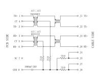 China PRJ-005A RJ45 Modular Female Jack With Inline LEDs LPJ0011HBNL 10 / 100base-T for sale