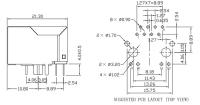 China PRJ-005A RJ45 Modular Female Jack With Inline LEDs LPJ0011HBNL 10 / 100base-T for sale