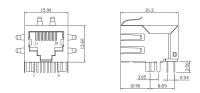China HFJ11-S101ERL 10Base-T Magnetic Integrated Rj45 Socket , LPJ0215CNL for sale