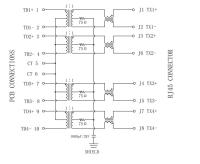 China RT7-195AAM1F , LPJG16302A24NL Magnetic RJ45 Jack 10/100/1000 Base-T 1X1 Tab Up for sale