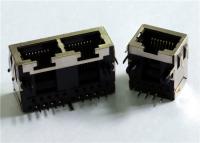 China 12.2mm Low Profile,Rj45 1x2 8P8C THT Shield No LEDs LPJEF132CNL Dual Ethernet for sale