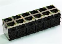 China Conn Rj45 2x6 12 Port R/A Shield With LEDs up and down Ethernet 8P8C Female Jack for sale