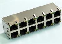China Conn Rj45 2x6 12 Port R/A Shield With LEDs up and down Ethernet 8P8C Female Jack for sale