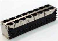 China Conn Rj45 Socket 2x8 Ethernet Connector Stacked 16 Ports Shielded 8P8C LPJE100XCNL for sale
