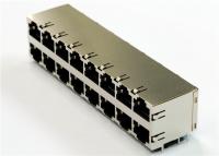 China Conn Rj45 Socket 2x8 Ethernet Connector Stacked 16 Ports Shielded 8P8C LPJE100XCNL for sale