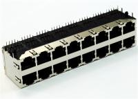 China Conn Rj45 Socket 2x8 Ethernet Connector Stacked 16 Ports Shielded 8P8C LPJE100XCNL for sale